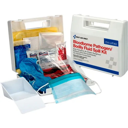 First Aid Only Bloodborne Pathogen Spill Clean Up Kit, Plastic Case, 2